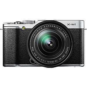 Fujifilm X-M1 Compact System 16MP Digital Camera Kit with 16-50mm Lens and 3-Inch LCD Screen (Silver)