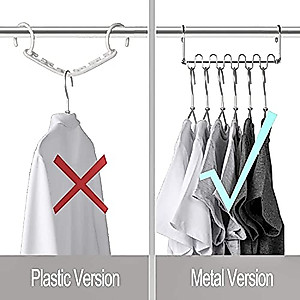 Yahluer 4 Pack Magic Hangers - Metal Hanger 12 Slots - Smart Wardrobe Closet Space Savings Organizer for Pants Trousers Jeans Skirts Tank Top Cami Bra Pajamas Strappy Dress Bathing Suit