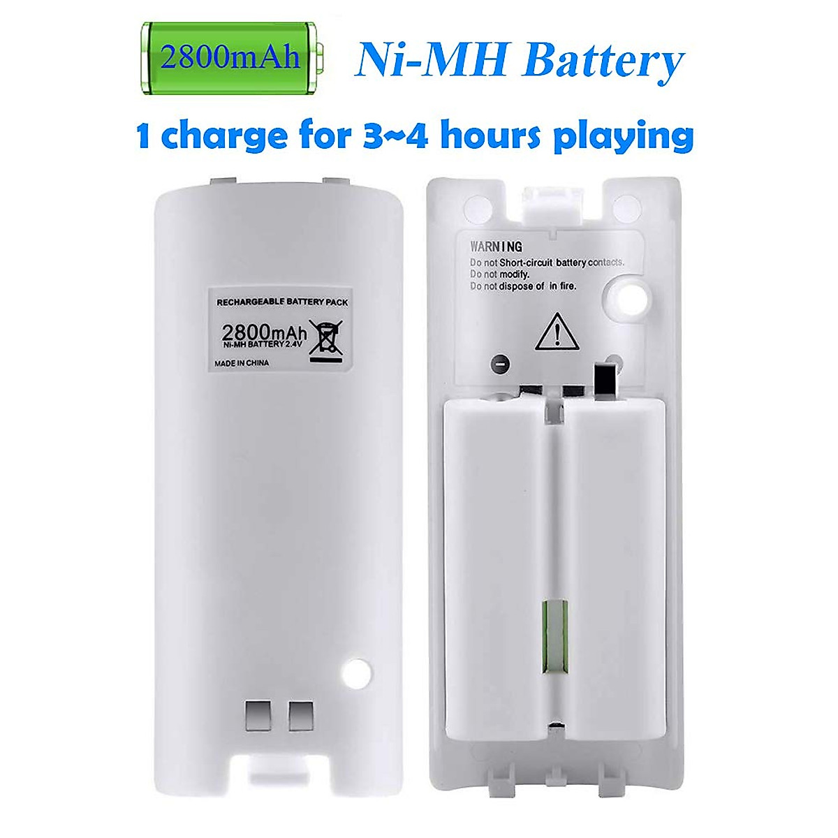 Tuboopy Wii Charging Dock Station, Wii Remote Charger Stand with 2 Rechargeable Battery & Charging Cord (White)