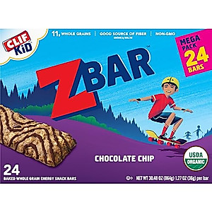 CLIF Kid Zbar - Chocolate Chip - Soft Baked Whole Grain Snack Bars - USDA Organic - Non-GMO - Plant-Based - 1.27 oz. (24 Pack)