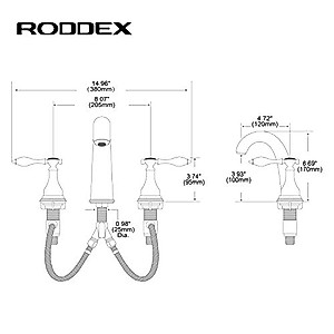 RODDEX Widespread Bathroom Sink Faucets 8 Inch Two Handle 3 Hole Vanity Bathroom Faucet with Drainage,Brushed Nickel …