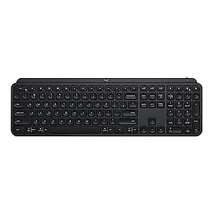 Logitech MX Keys Advanced Wireless Illuminated Keyboard, Tactile Responsive Typing, Backlighting, Bluetooth, USB-C, Apple macOS, Microsoft Windows, Linux, iOS, Android, Metal Build (Black)