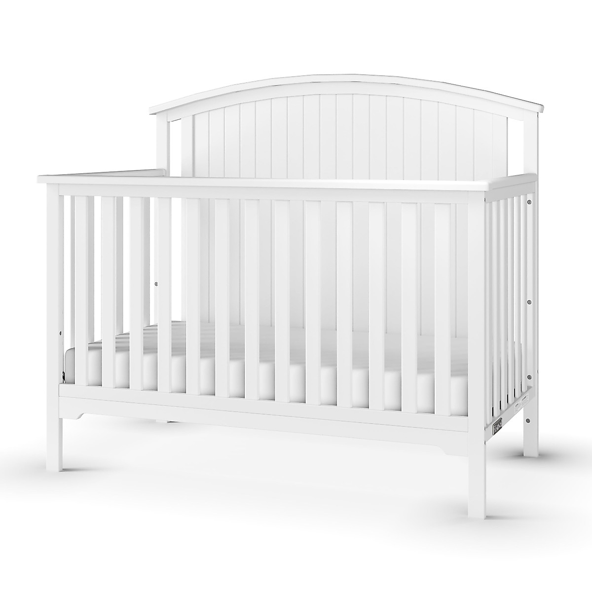 Child Craft Cottage Curve Crib and Dresser Nursery Set, 3-Piece, Includes 4-in-1 Convertible Crib, 3 Drawer Dresser, and Changing Table Topper, Grows with Your Baby (Matte White)