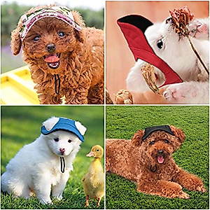 1Pc Dog Baseball Hat, Dog Hat Dog Cap Hats for Dogs Dog Visor Hats Sports Hats with Ear Holes Dog Sun Visor Hat with Adjustable Chin Strap for Pet Sun Protection, Size S