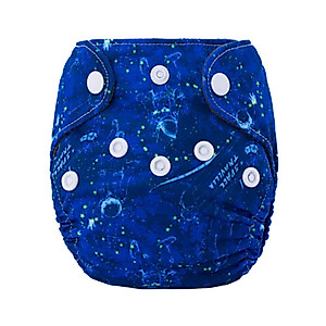 Thank u Mom Cloth Diapers Newborn All in One for Full Term or Preemie Babies or Smaller Infants 6Pack (Space Mysteries)