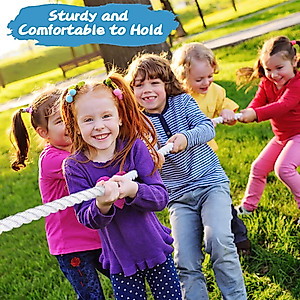 ZEROMX Tug of War Rope for Kids and Adults - 20Ft Tug of War Rope with Flag,Field Day Game,Carnival Games, Outdoor Games for Family - White