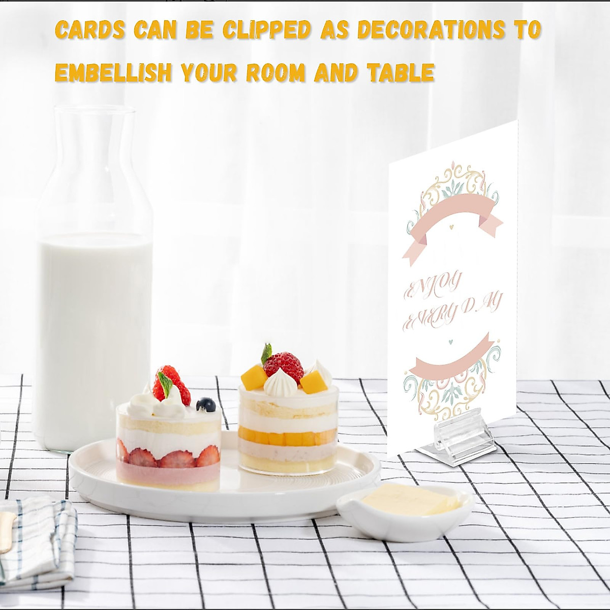 NEETUE 80 Pcs Place Card Holders for Table, Clear Game Card Stands Plastic Game Piece Holder for Wedding Cards, Photos, Party Favor, Pictures Display (Clear)