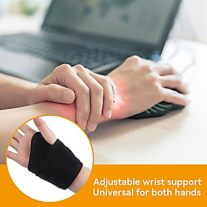 Wrist Brace, Adjustable Wrist Support Brace for Men & Women, Wrist Protective Wrap Support for Fitness, Sports, Tendonitis Pain Relief, Sprain, Arthritis, Injury Recovery(Black)