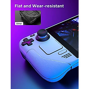 JSAUX Skin Stickers Set for Steam Deck/Steam Deck OLED, Vinyl Skin Decal Sticker, Anti-Slip Grip Sticker, Touchpad Stickers, Thumb Grip Caps, Protective Full Wrap Sticker for Steam Deck-White