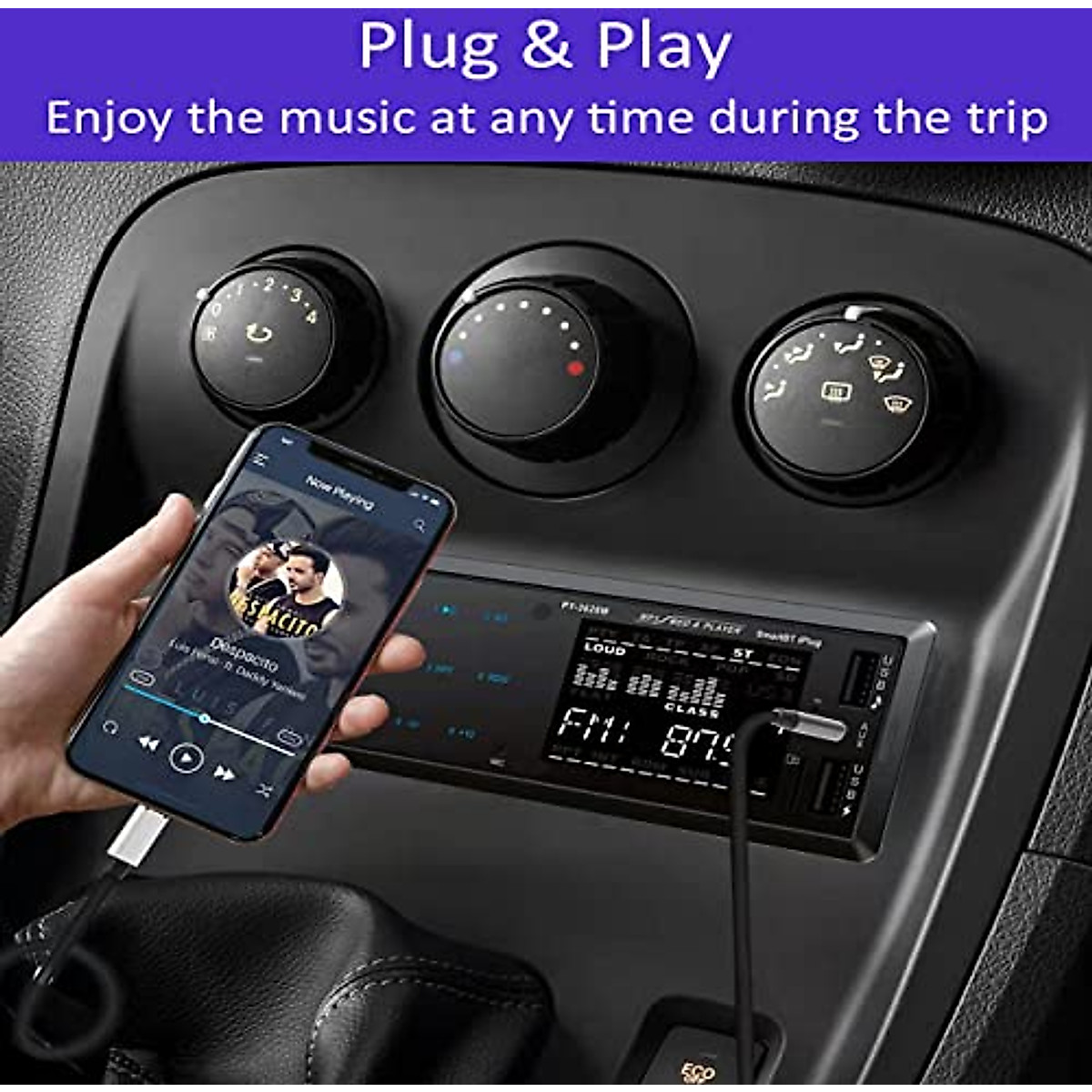 2-in-1 Audio Cable-iOS Port to 3.5mm Plug Cable and Female 3.5mm aux-in to RCA Stereo Adapter Cord Compatible with iPhone/iPod/iPad to Headphone, Car, Speaker, Amplifier, Home Theater etc.(5.9ft)