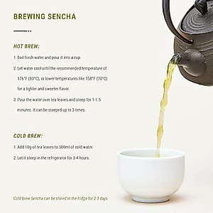 Senbird Organic Sencha - Japanese Green Tea - From Shizuoka, Japan - Loose Leaf Tea In Airtight Tea Tin (3.5oz/100g)