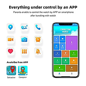 Smart Watch Phone, Waterproof HD Touchscreen Camera Flashlight Music Player with SOS Alarm, Digital Watches for Teens Students Ages 5 to 12, Support Turn Off The Watch Remotely (Pink)