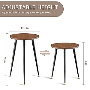 KINNARY Tall Plant Stand Indoor, Mid Century Wood Plant Stand Plant Table for Flower Pots, Heavy Duty Metal Plant Holder, Modern Home Decor Small Round Side End Table (11.8"x20")