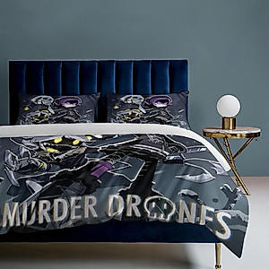 PANKOOCLUB Murder Drones Three Piece Bedding Soft Cute Bed Suit with 1 Duvet Cover and 2 Pillowcases 86""x70"", Style-4