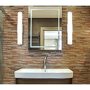 Westinghouse 6112100 Transitional One-Light, 25 Watt Dimmable LED Indoor Wall Light with Color Temperature Selection Brushed Nickel Finish, White Frosted Shade