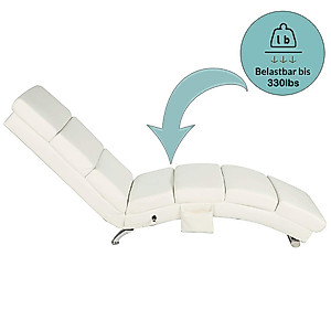 YOLENY Massage Chaise Lounge,Electric Recliner Heated Chair,Ergonomic Indoor Chair, Modern Long Lounger for Office or Living Room,PU&White…