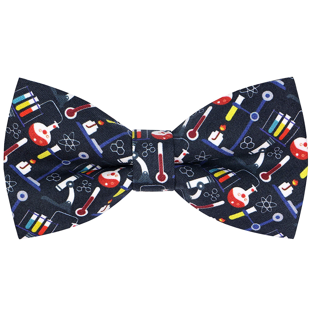 OCIA Funny Pattern Pre-tied Bow Tie Cotton Adjustable Bowtie for Mens & Boys White Black Red Yellow Blue(Chemistry) M - (6yrs to Young Adults)