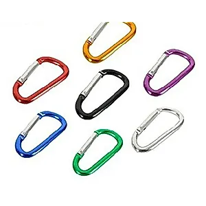 12pcs Colorful Carabiner Aluminum Screw Locking Spring Clip Hook Outdoor D Shaped Keychain Buckle for Camping, Hiking, Fishing(Random Color)