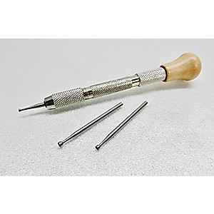 Wire Rounder Pin Vise Swivel Wooden Head Vise with Set of 3 Bur Size 1.2, 1.5, 1.8mm