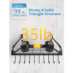 MUDEELA Pots and Pans Organizer for Cabinet Pan Organizer Rack for Cabinet with 3 DIY Methods and Wall Mounted Hanging Pot Rack for Kitchen, Cookware, Bathroom Bundle