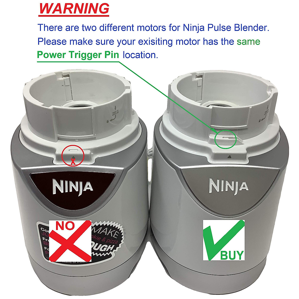 Ninja 700w Motor Base for BL200 BL201 BL203 BL204 BL205 BL206 BL207 BL208 BL209 BL250 Kitchen System Pulse Blender, White