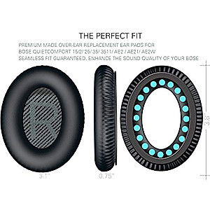 Bose Headphones Replacement Ear Pads for QuietComfort QC35/35ii/25/2/15 Ear Cushions for QC35 QC35ii QC25 QC2 QC15 Ae2 Ae2i Ae2w Sound True & SoundLink (Around-Ear Series Only)