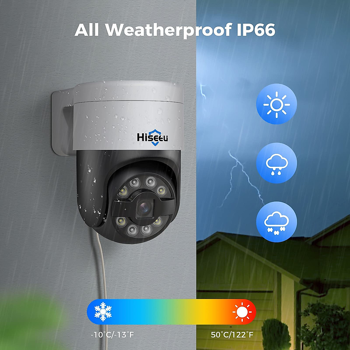 [3TB HDD+Human Tracking] Hiseeu 4K PoE Security Camera System,CCTV Camera Security System w/5MP Home Security Cameras, PTZ 270°Pan 90°Tilt，2-Way Audio,Remote Access,Night Vision,Waterproof,7/24 Record