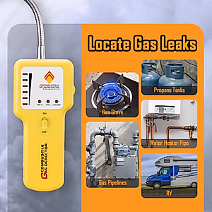 VITITE Natural Gas Detector, Propane Detector, Portable Gas Sniffer, for Locating The Source of Combustible Gas Leaks Like Fuel, Methane, LPG, Sewer Gas in Home, RV, and Gas Pipes