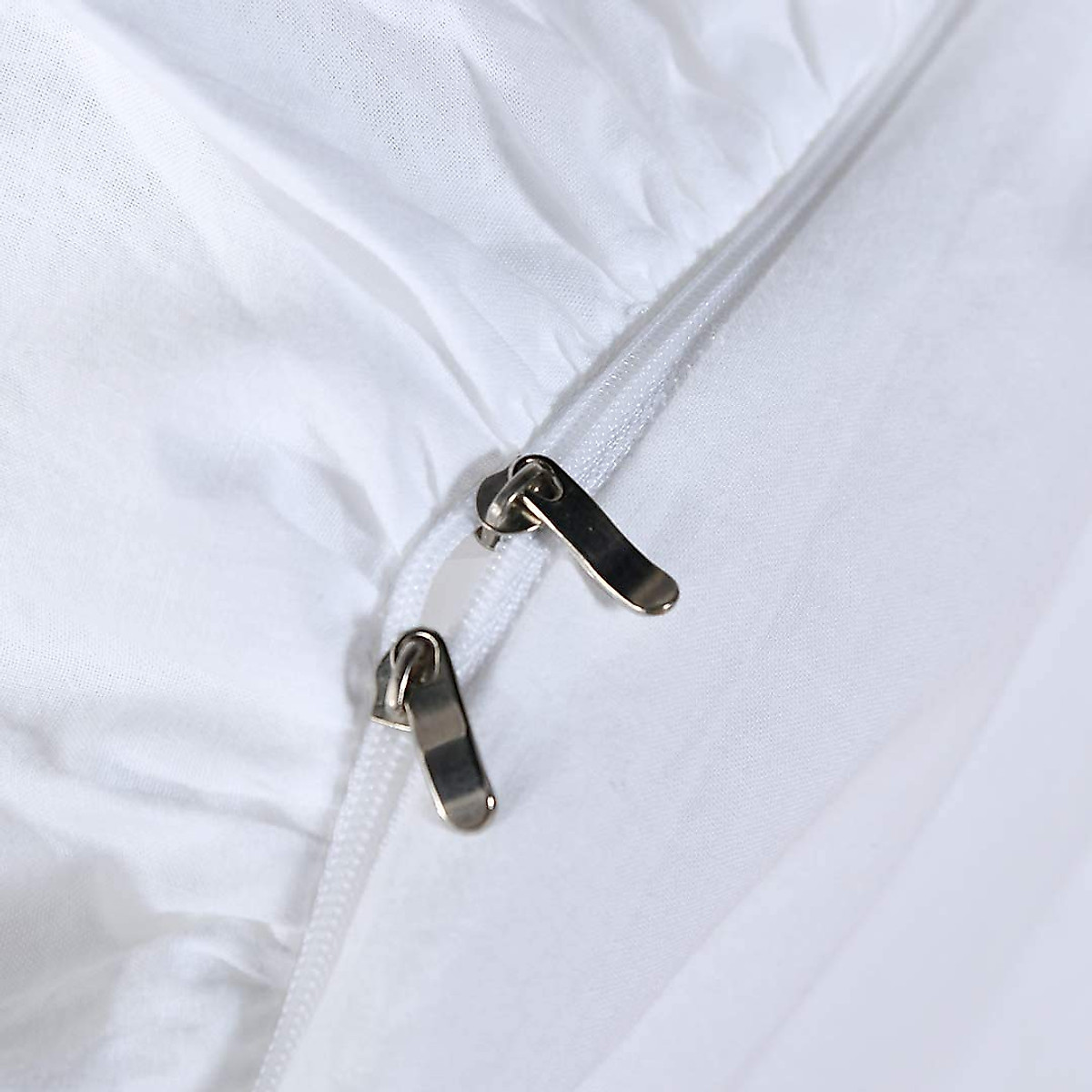 Pinch Pleated Pintuck White | Super King 98x108 | 3 Pieces Duvet Cover Set Soft & Cozy Egyptian Cotton | Zipper Closure & Corner Ties | 1 Duvet Cover with 2 Pillow Sham