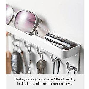 Yamazaki Home Magnetic Key Rack with Tray Steel One Size White