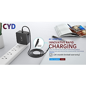 CYD 44w Tablet-Computer Chargers Compatible for Surface Laptop Go 2 3 4, Surface book 2 Surface-laptop pro 3 pro 4 pro 5, laptop-charger for Surface 1706 1800 1735 1736