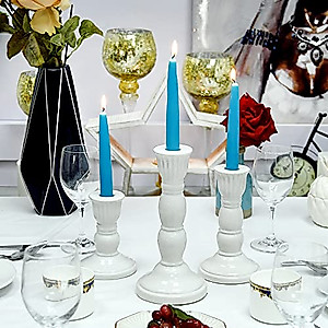 Zest Candle 12-Piece Taper Candles, 6-Inch, Turquoise