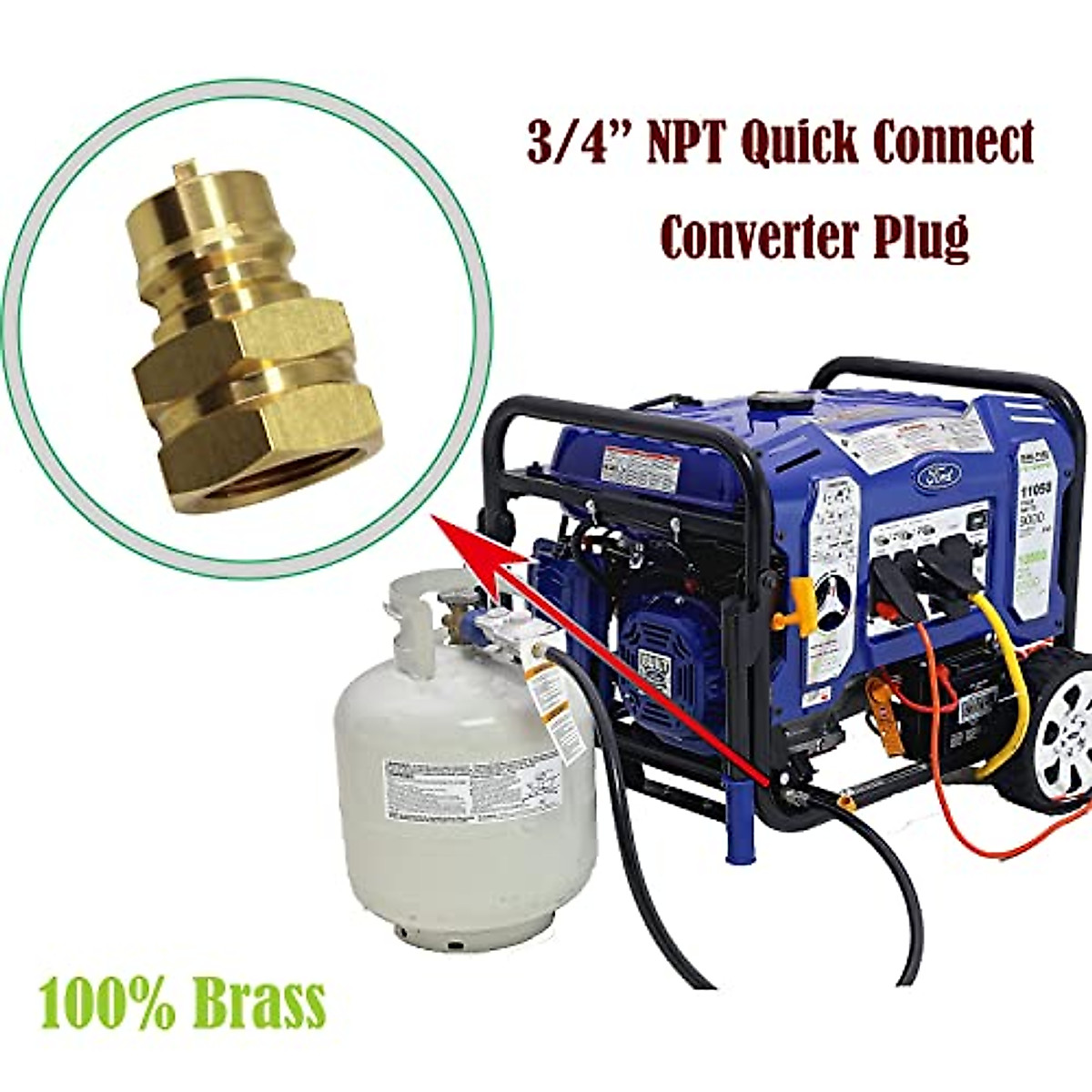 MENSI 3/4" Brass Female Quick Connect Plug Fittings Fits Duel Fuel Generator Regulator Exits Connector Convert to Connect Natural Quick Connect Hose