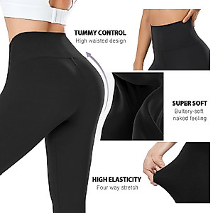FULLSOFT 7 Pack Capri High Waist Leggings for Women-Soft Slim Tummy Control Yoga Pants-Workout Running Leggings(S,2HC)