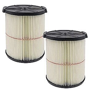 Replacement Filter for Craftsman CMXZVBE38754-2PCS Red Stripe General Purpose Vac Filter for 5 to 20 Gallon Shop Vacuum（9-38754）