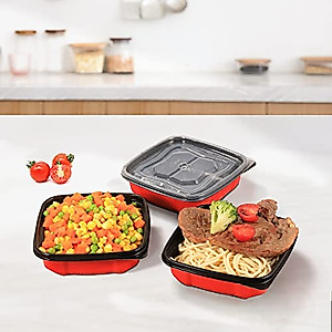 OTOR 14 Ounce Meal Prep Containers Stackable 20 Sets with Airtight Lids Food Grade Square Lunch Boxes Travel Containers BPA Free Dishwasher, Microwave, Freezer Safe