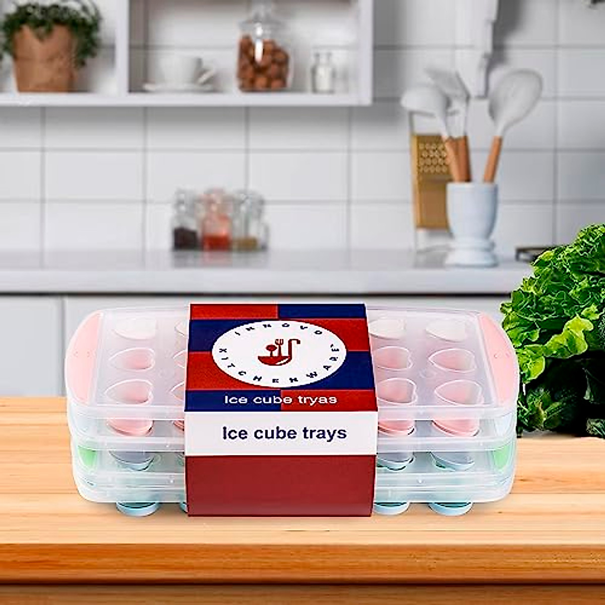 4Pcs Set Ice Cube Tray - Star & Heart Shapes, Round Mold, Cute Design - Ice Cube Maker & Trays for Whiskey, Iced Tea, Cocktails & Perfectly Chilled Drinks BPA Free, Dishwasher Safe