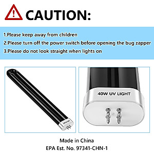 Kittmip Bug Zapper Replacement Bulbs, 40w Black Light Bulb Compatible with Black Flag Bug Zapper Model BZ-40DX, BZ-40MAX, and BZ-40BLK (1)