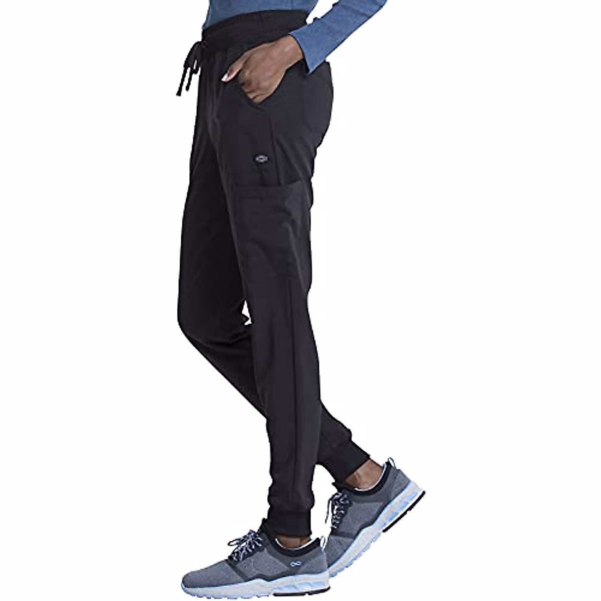 EDS Essentials Jogger Scrubs for Women, Drawstring Scrub Pants DK065, M, Black