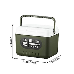 LAFANDE Compact Ice Coolers | 6 QT Portable High-Capacity Cooler Molded Lunch Box Cooler,Ice Box for Camping, Fishing, Hunting, BBQs & Outdoor Activities