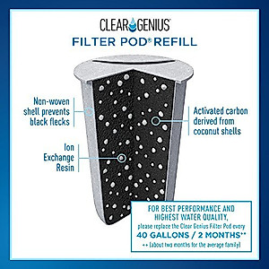 Clear Genius Filter Pod Refills (Pack-3) SR-3, Includes 3 Filter Pod Refills, Filter Pods Last For 2 Months