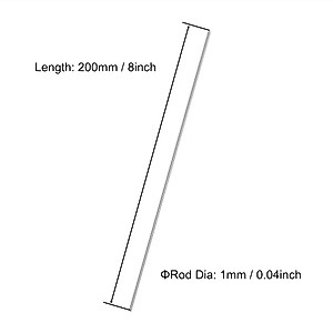 VictorsHome 1mm x 200mm 304 Stainless Steel Round Rod, Metal Solid Shaft Rods Lathe Bar Stock for DIY Crafts Model Car Helicopter Airplane 10pcs