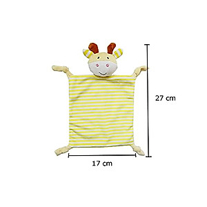 FOMUNI Baby Giraffe Security Blanket Soft Baby Lovey Animal Plush Blanket Unisex Lovie Gift for Toddler, Boys and Girls, 6.7 Inch X 9.84 Inch (Yellow)