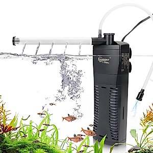 hygger Submersible Aquarium Power Filter 120 GPH for 10-20 Gallon Fish Tank Corner Internal Filter with Bio Ball Sponge 3-Stage Filtration System