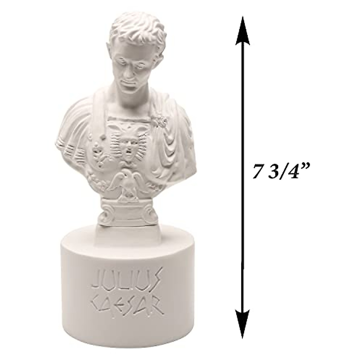 WHAT ON EARTH Julius Caesar Pencil Holder Stab Back Ides of March Pencil Holder for Desk, Roman Bust Statue with Back Stabbed Holes