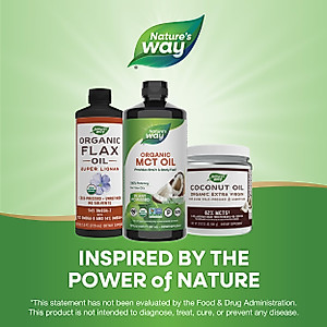Nature's Way Organic MCT Oil, 30 Fl Oz, Brain and Body Fuel from Coconuts*, C8 Caprylic Acid and C10 Capric Acid, Keto and Paleo Certified, Organic, Non-GMO Project Verified (Packaging May Vary)