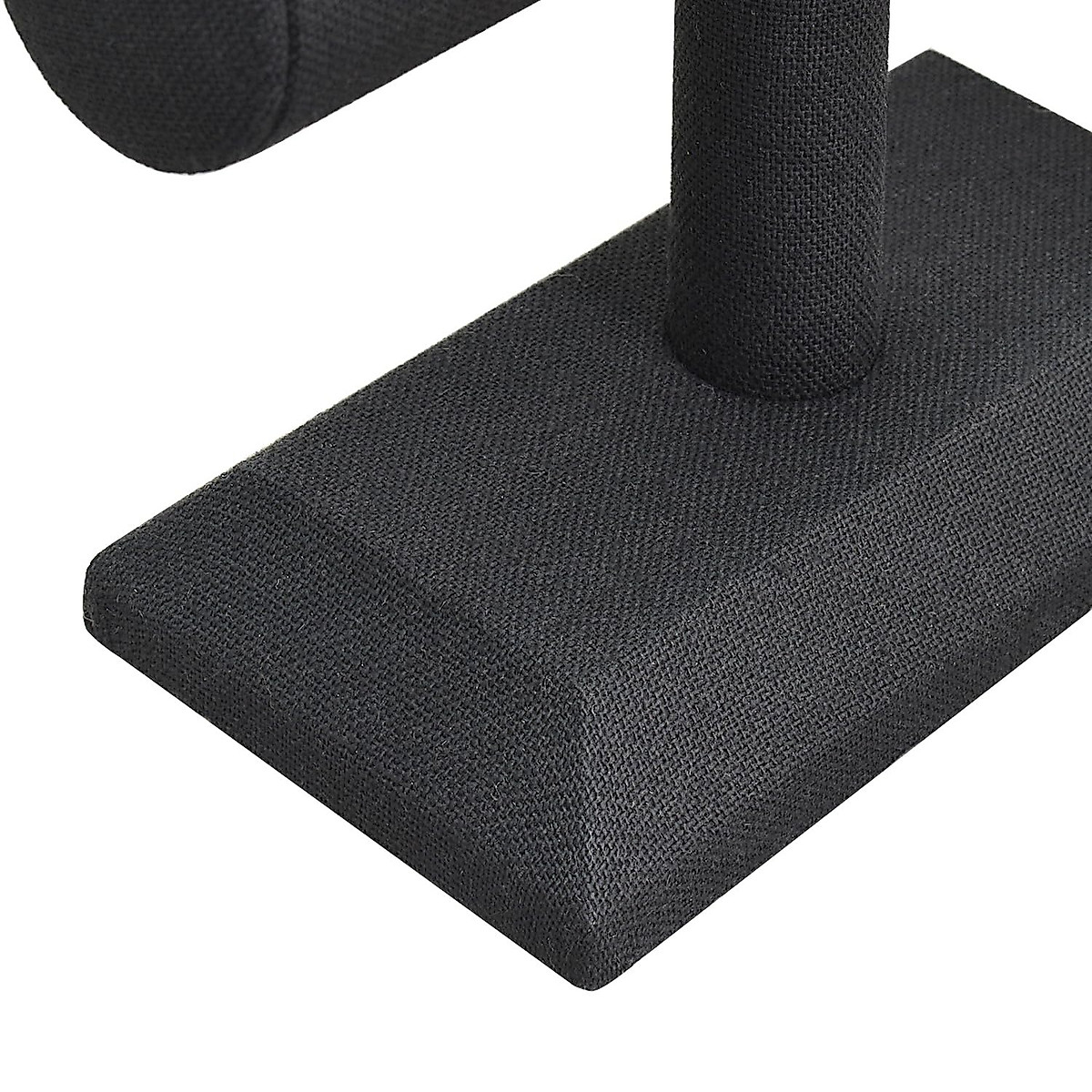 MOOCA Linen-Covered Wood Jewelry Display for Bracelets, Bangles, and Watches - Ideal for Home Organization, Stores, Tradeshows, and Showcases - 7 3/4 W x 2 3/4 D x 5 H in, Black Linen