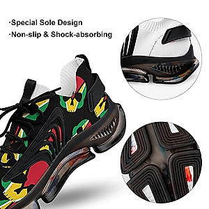 Guyana Flag Skull Women's Walking Running Shoes Athletic Tennis Fashion Sneakers for Men