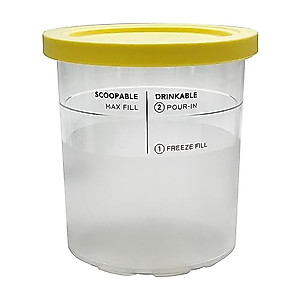 CXQ XL Family Size Ice Cream Pint Container, Compatible with Ninja NC501 CREAMi Deluxe 11-in-1 Ice Cream & Frozen Treat Maker Model NC500/NC501/NC501H/NC501HBL/NC503HGN(Gray/Blue/Green/Yellow)