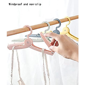 Ainior Portable Folding Travel Hangers, Multifunctional Hangers, Collapsible Clothes Drying Rack Hangers for Holiday,Camping,Travel,Home (6 Pcs (Green)